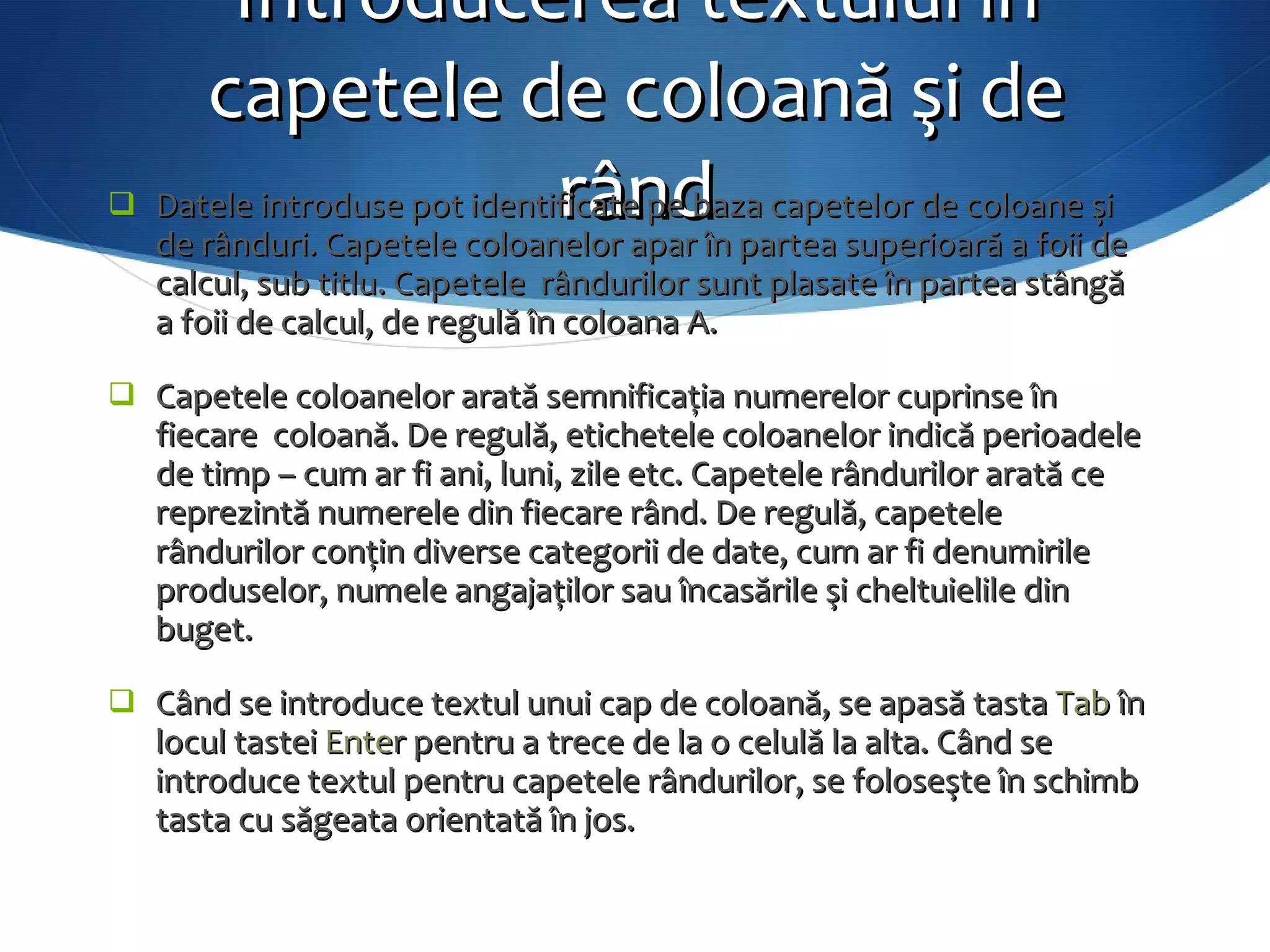 Modul 4. calcul tabelar | PPS
