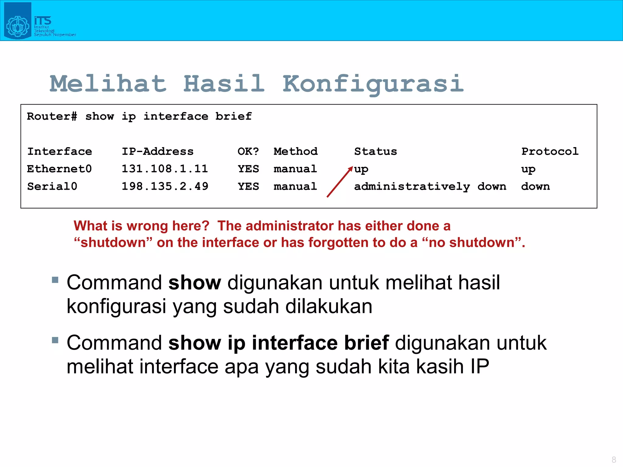 Modul 4 konfigurasi router | PPT
