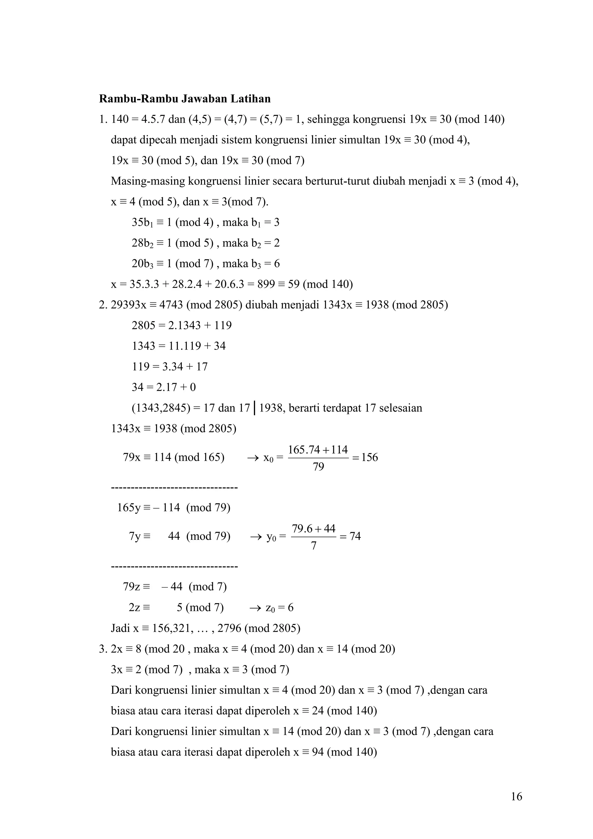 Modul 4 kongruensi linier | PDF