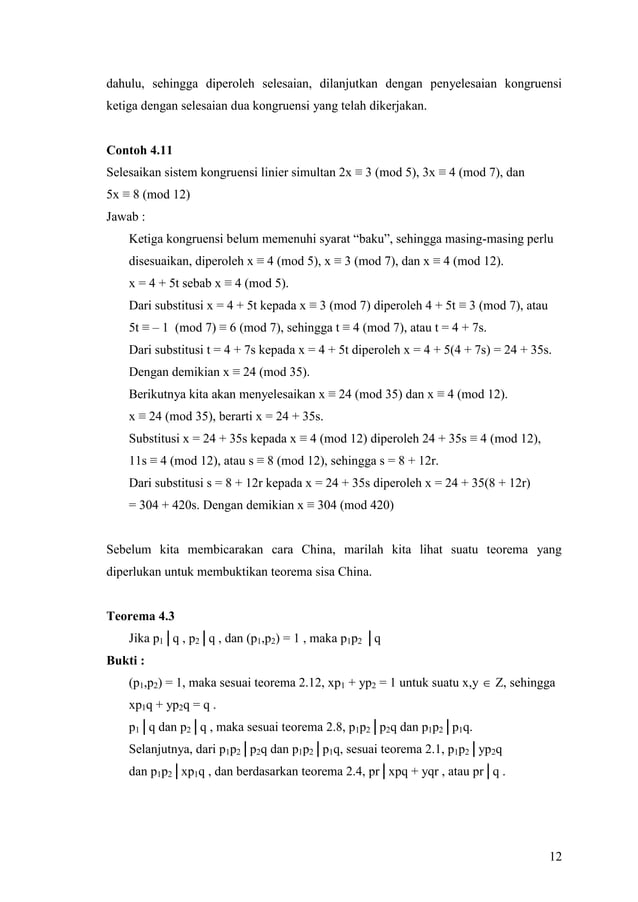 Modul 4 kongruensi linier | PDF