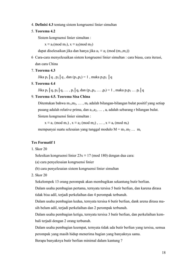Modul 4 kongruensi linier | PDF