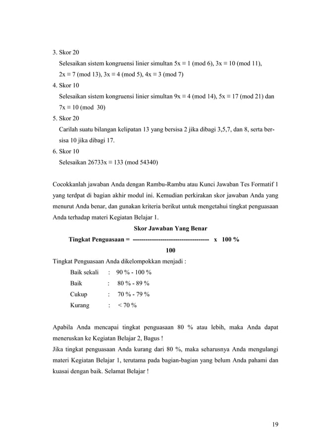 Modul 4 kongruensi linier | PDF