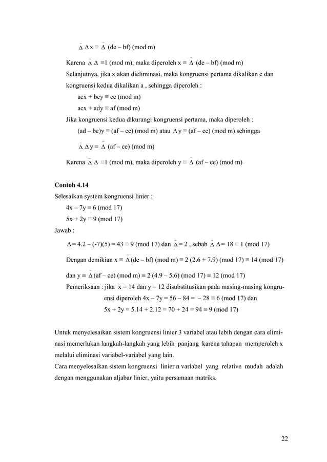 Modul 4 kongruensi linier | PDF