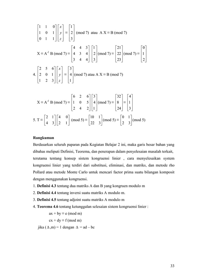 Modul 4 kongruensi linier | PDF