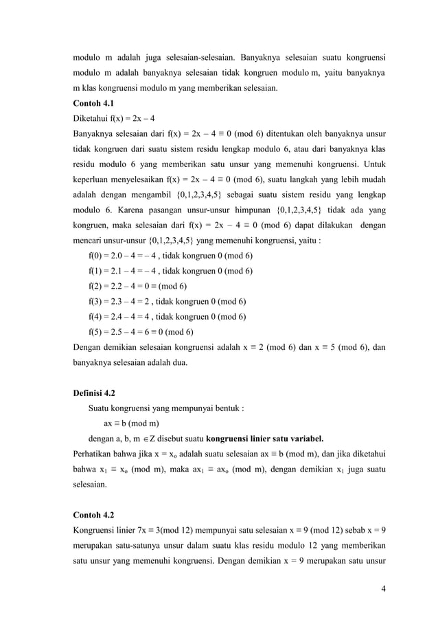Modul 4 kongruensi linier | PDF