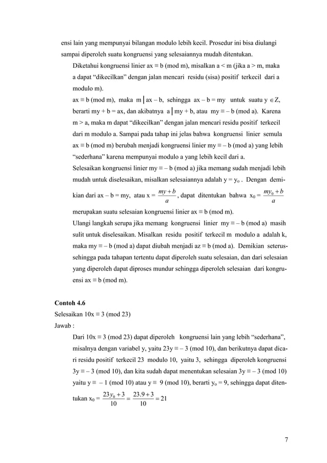 Modul 4 kongruensi linier | PDF
