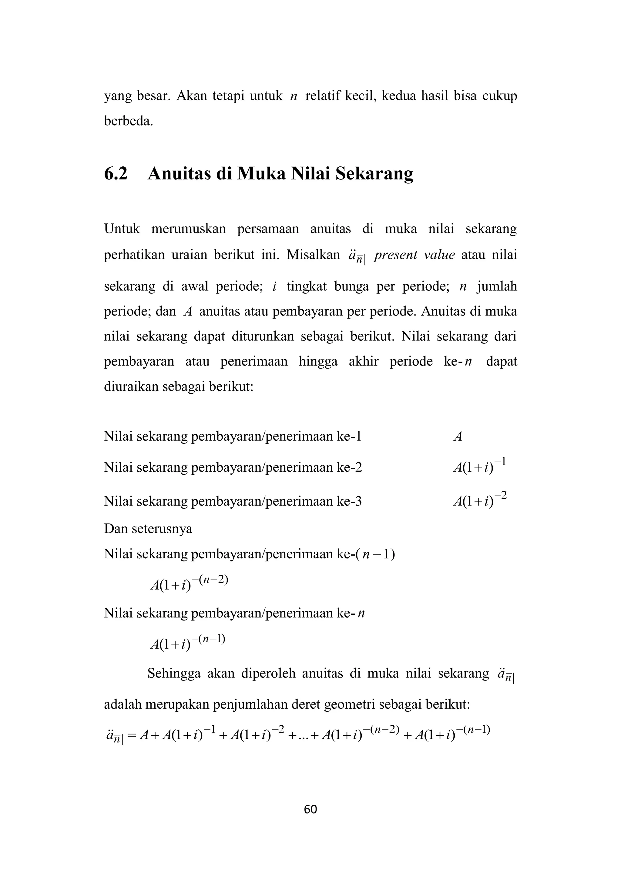 Anuitas di Muka dan Ditunda (Matematika Keuangan) | PDF