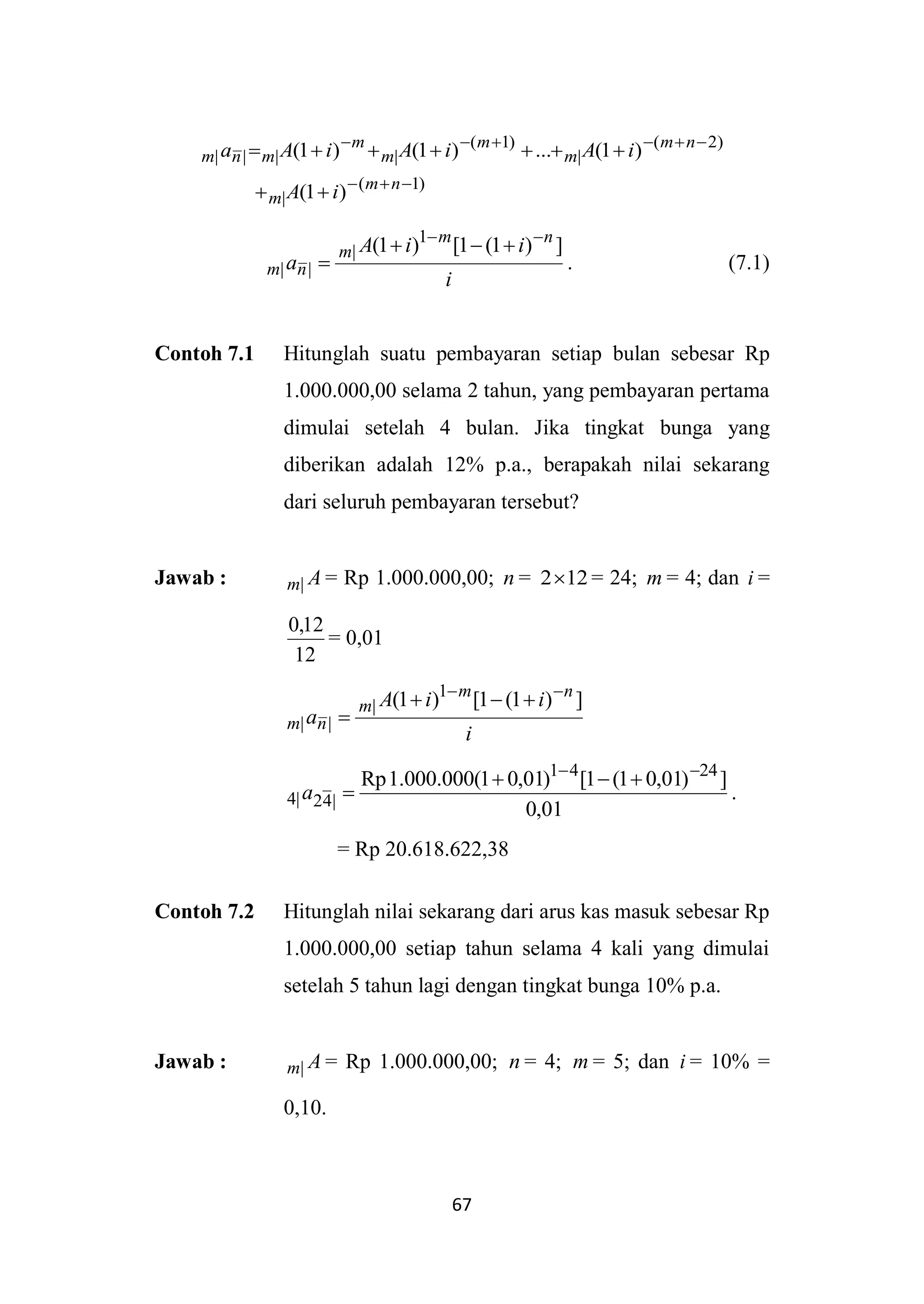 Anuitas di Muka dan Ditunda (Matematika Keuangan) | PDF