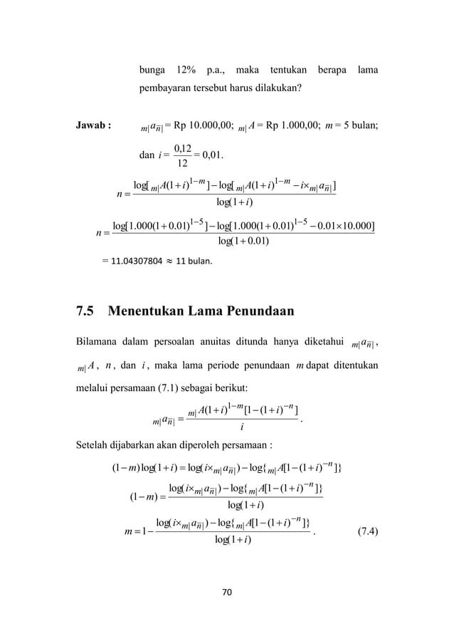 Anuitas di Muka dan Ditunda (Matematika Keuangan) | PDF