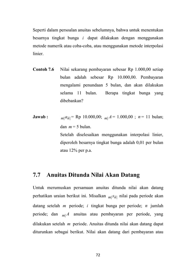 Anuitas di Muka dan Ditunda (Matematika Keuangan) | PDF