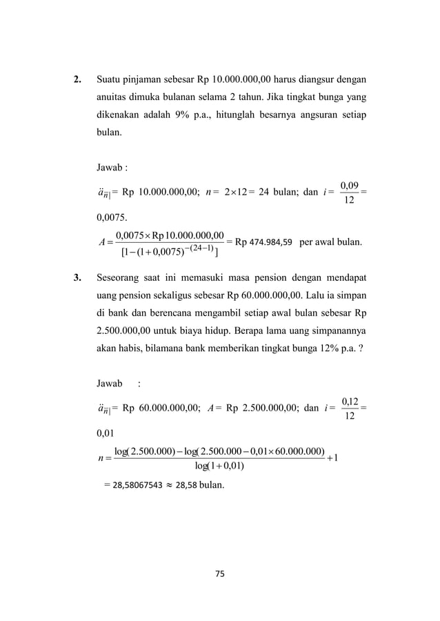 Anuitas di Muka dan Ditunda (Matematika Keuangan) | PDF