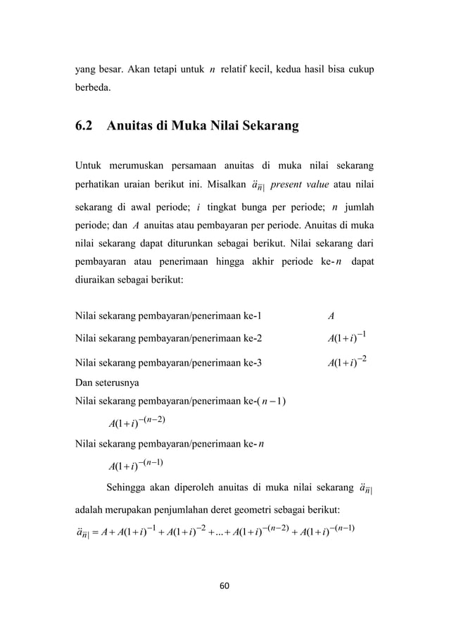 Anuitas di Muka dan Ditunda (Matematika Keuangan) | PDF