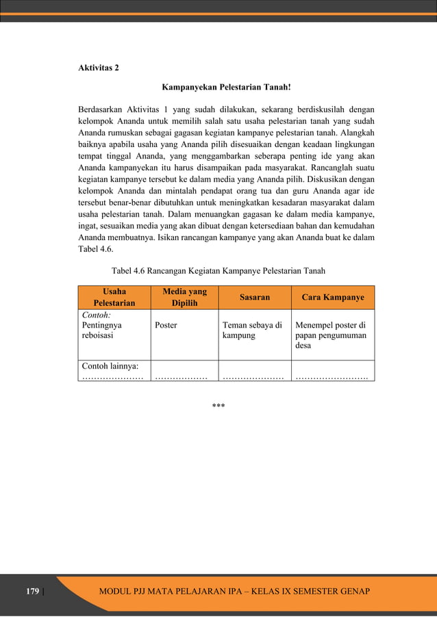 Modul 4 pembelajaran 4-tanah dan keberlangsungan kehidupan | PDF