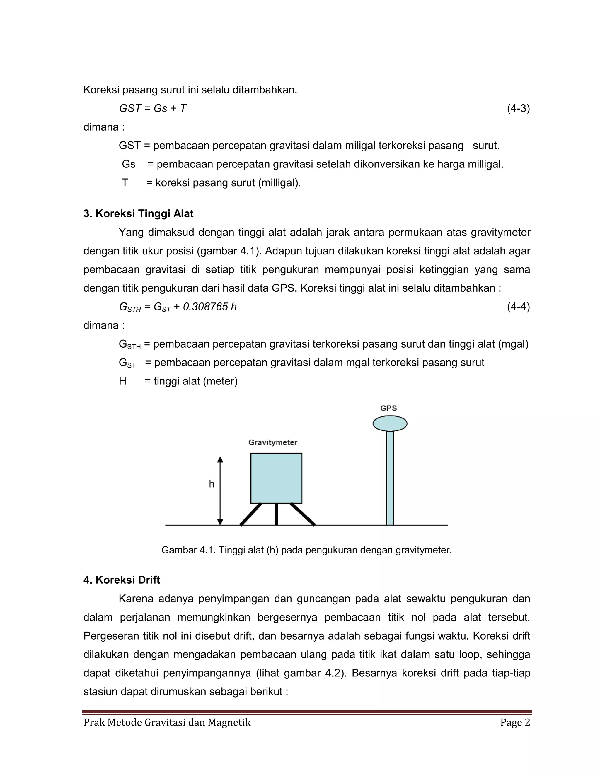 Modul 4 pengolahan awal data gravitasi | PDF