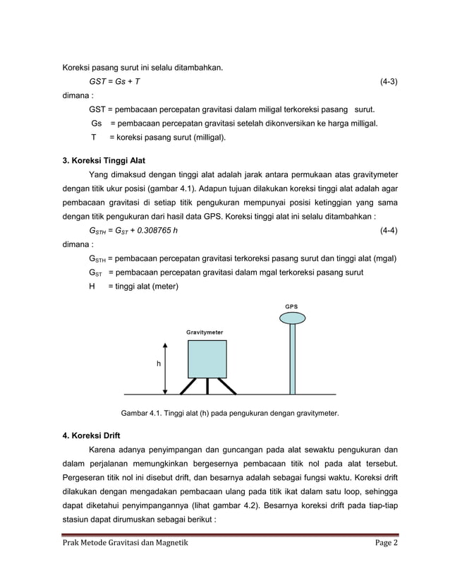 Modul 4 pengolahan awal data gravitasi | PDF