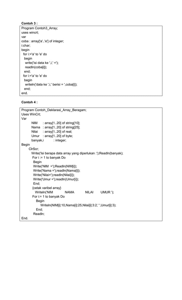 Modul4 Algoritma Dan Pemrograman Array Danrecord 1 Docx
