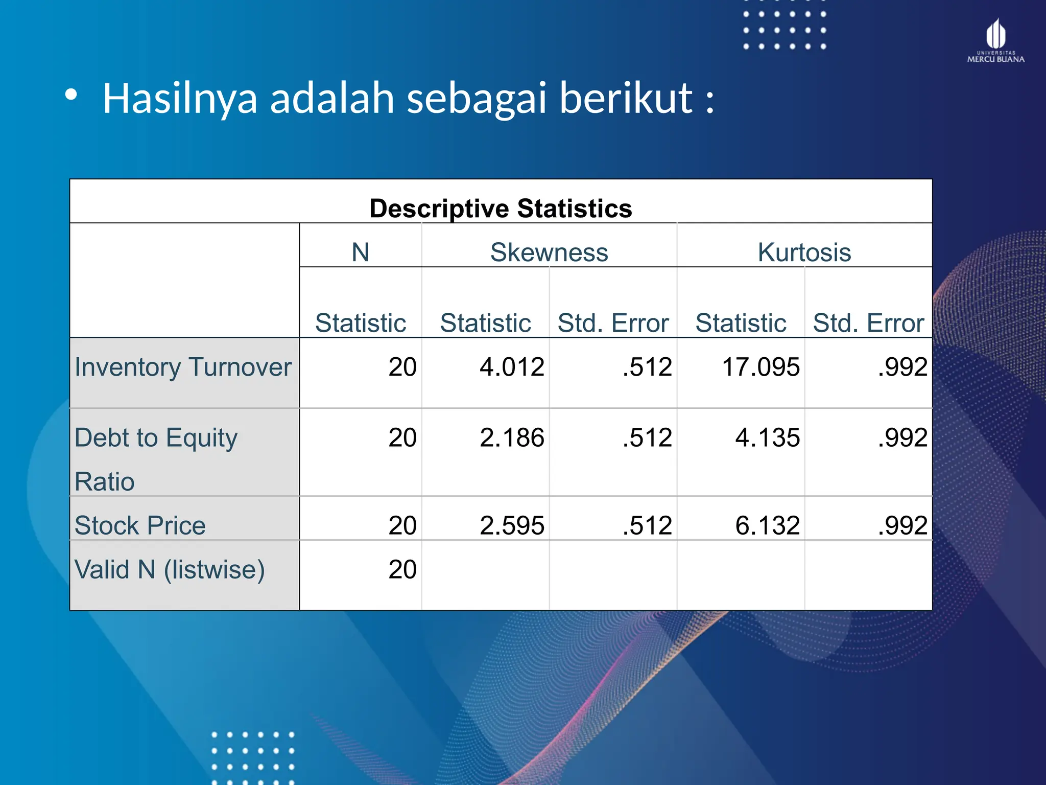 Modul 4 Data Screeninng menggunakan tools spss | PPTX