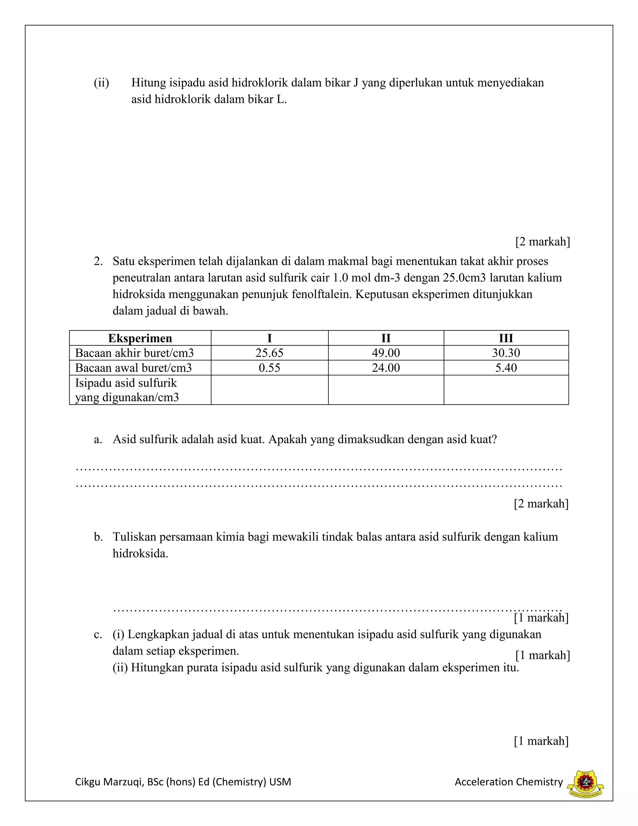 Modul 4 kimia SPM 2014 | PDF