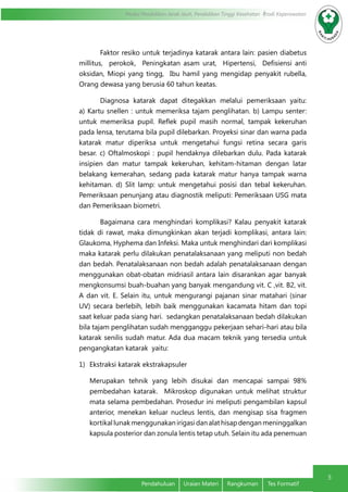 ASUHAN KEPERAWATAN PADA PASIEN DENGAN GANGGUAN PENGLIHATAN (KATARAK) | PDF