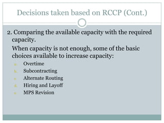 Aggregate Planning and RCCP | PPTX