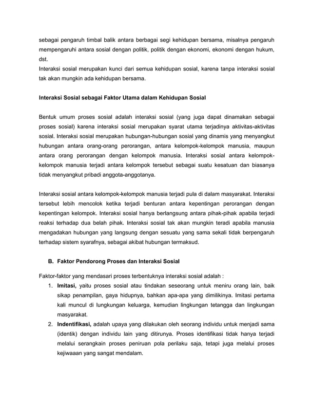 proses sosial dan interaksi sosial | DOCX