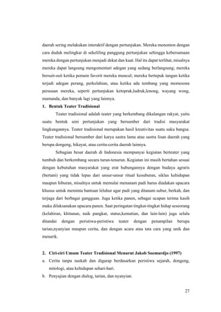 MODUL IV SENI BUDAYA KB 2: TEATER TRADISIONAL, MODERN, DAN KONTEMPORER | PDF