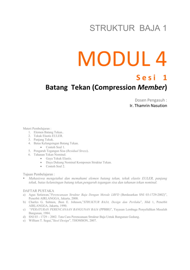 Modul 4 sesi 1 batang tekan | PDF