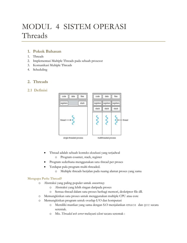 Modul SO : Threads | PDF