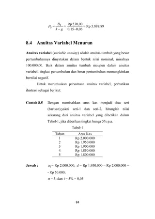 Anuitas Tumbuh dan Variabel (Matematika Keuangan) | PDF
