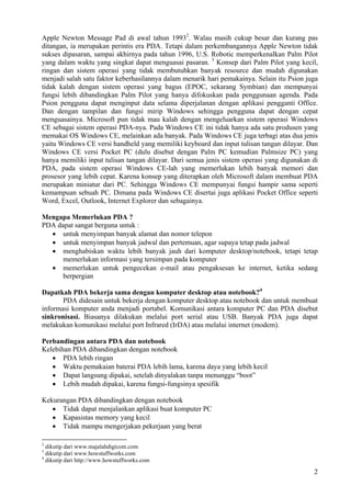 Analisis Perangkat PDA (Personal Digital Assistant) | PDF