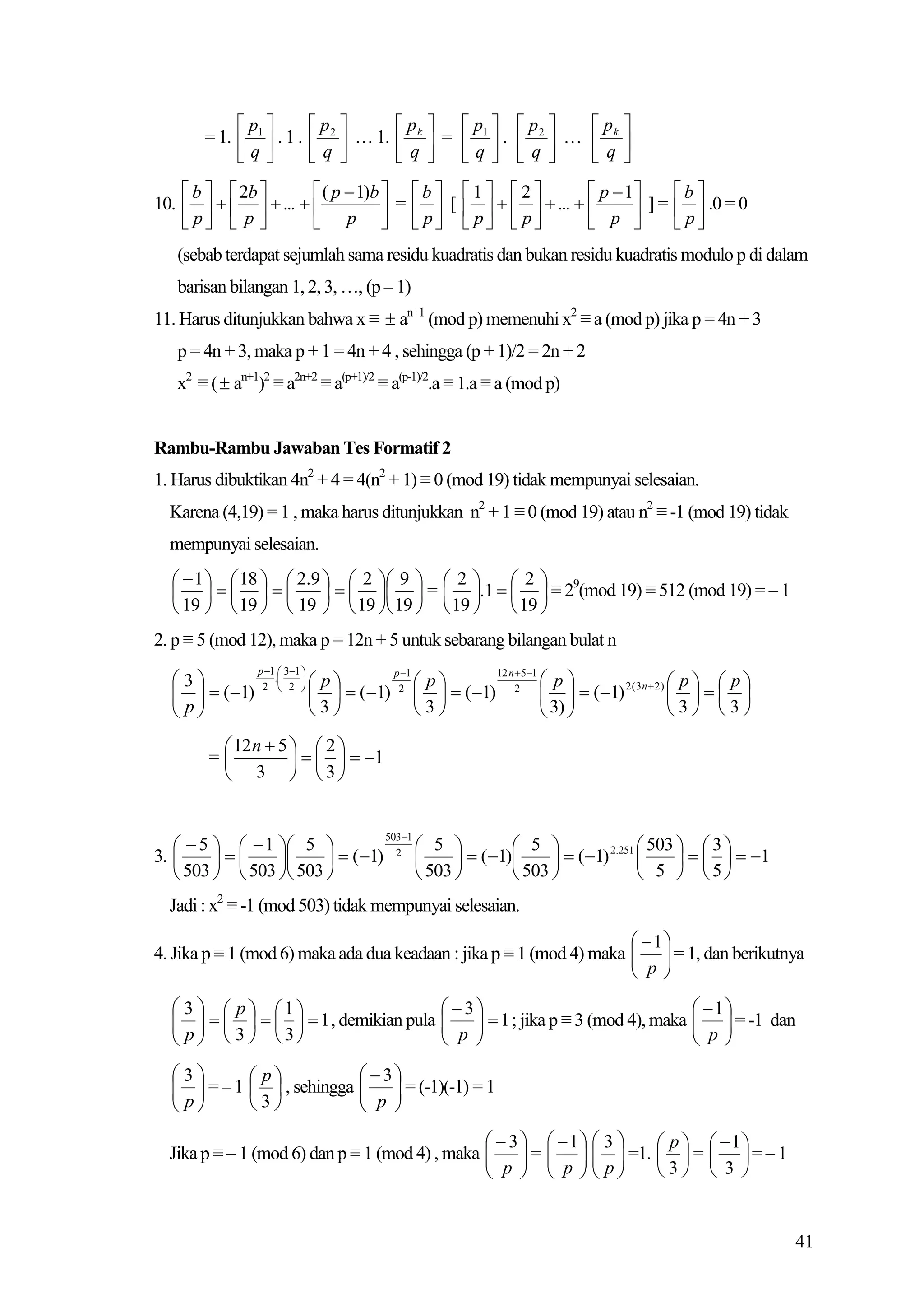 Modul 5 residu kuadratis | PDF