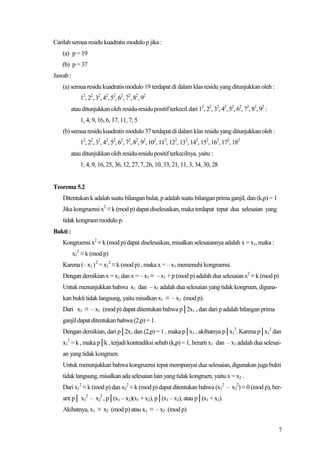 Modul 5 residu kuadratis | PDF