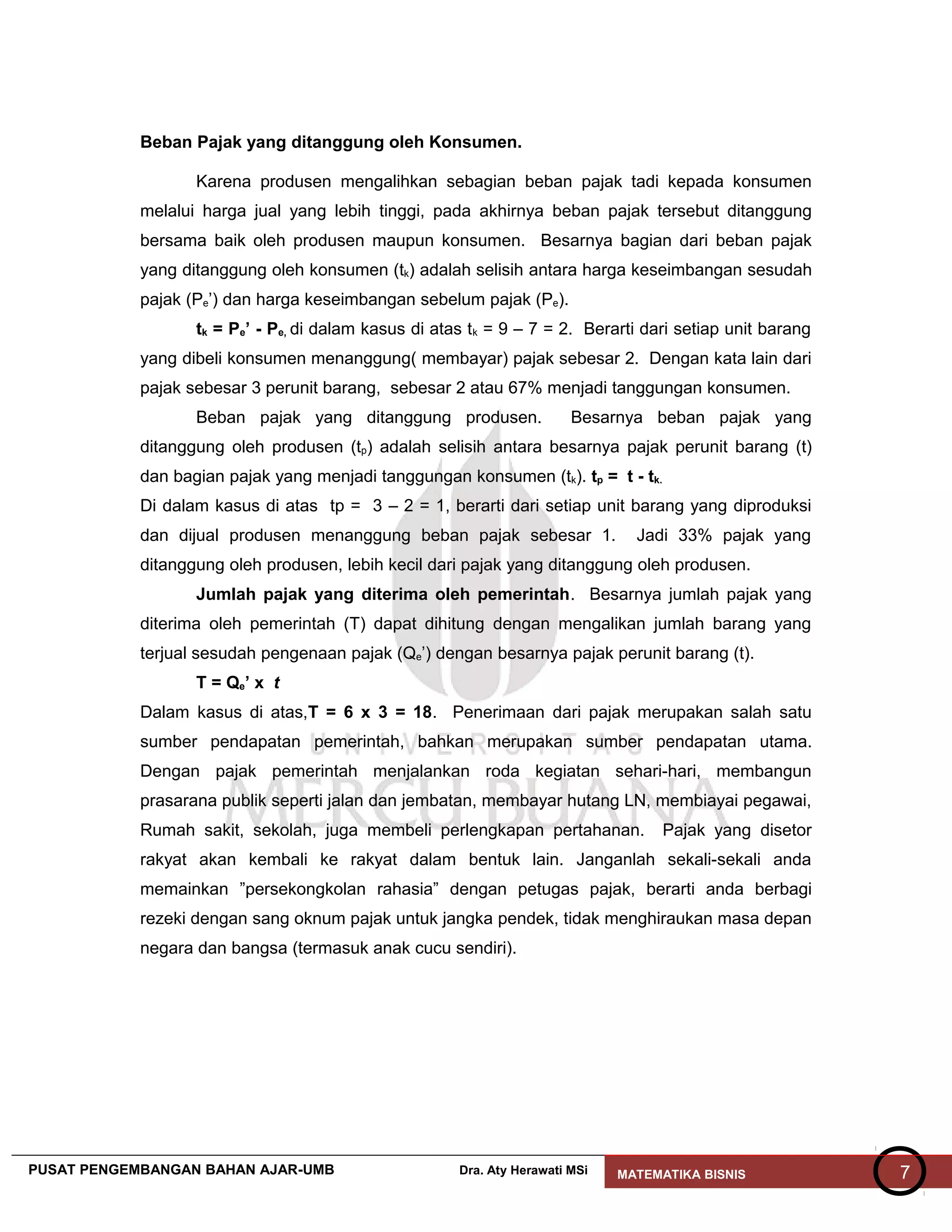 Modul 5 fungsi permintaan, fungsi penawaran dan keseimbangan pasar | DOC