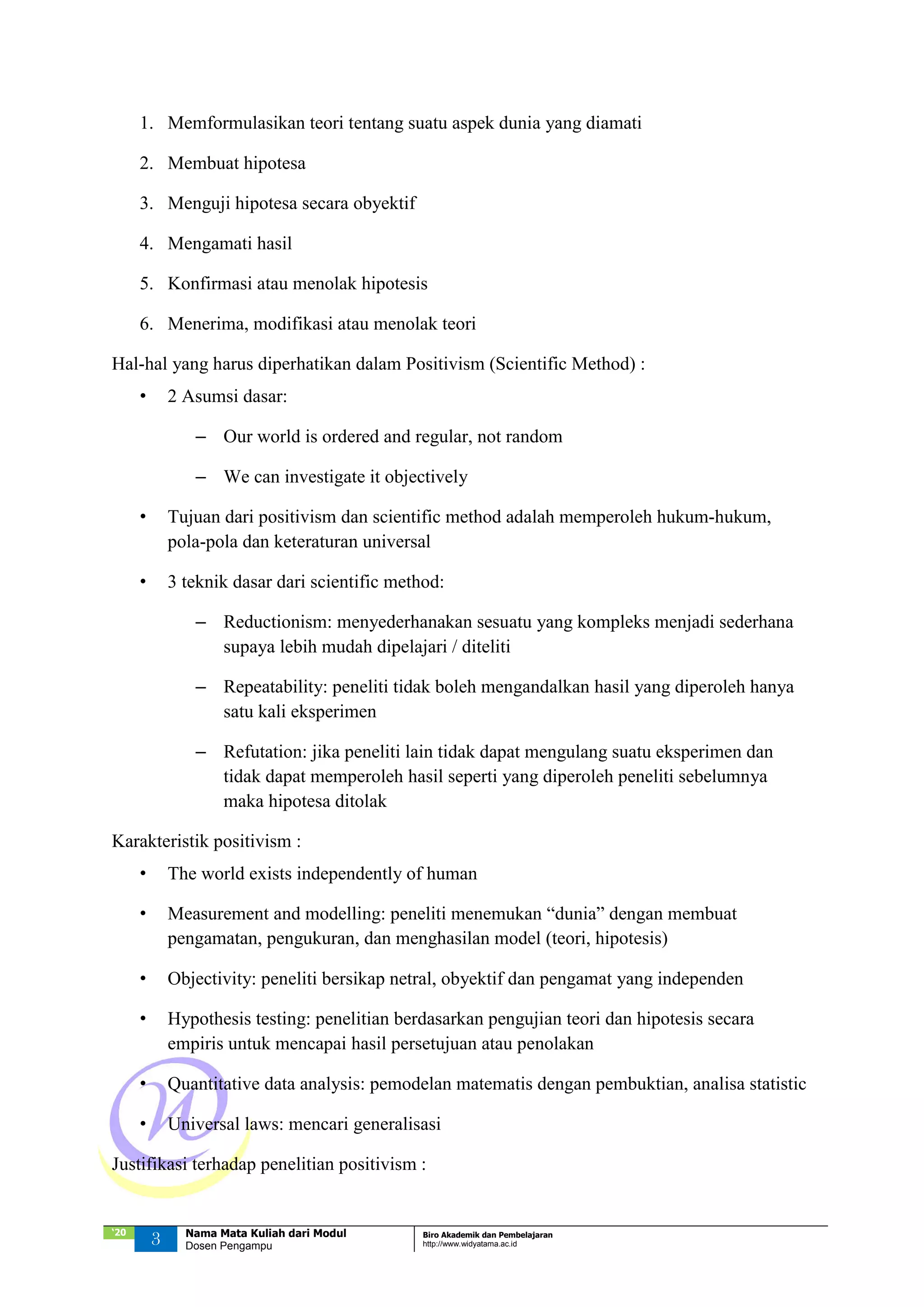 Kapita Selekta Applied Database : Modul 5 - Desain Penelitian | PDF