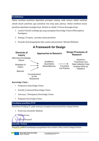 Kapita Selekta Applied Database : Modul 5 - Desain Penelitian | PDF