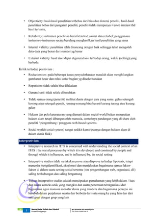 Kapita Selekta Applied Database : Modul 5 - Desain Penelitian | PDF