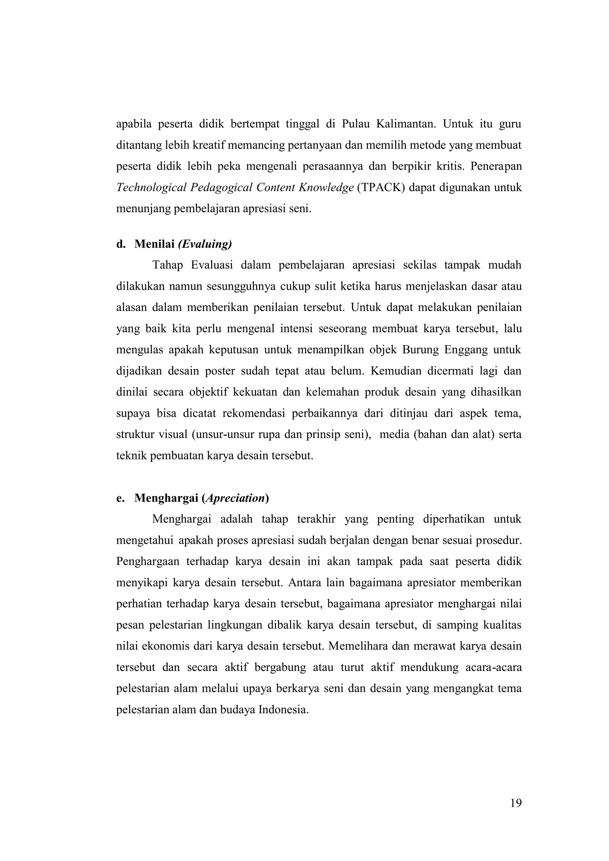 MODUL V SENI BUDAYA KB1: PEMBELAJARAN APRESIASI SENI RUPA | PDF