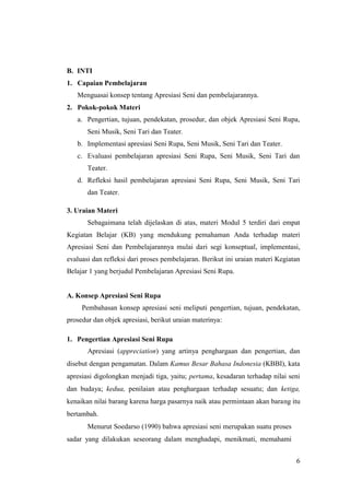 MODUL V SENI BUDAYA KB1: PEMBELAJARAN APRESIASI SENI RUPA | PDF