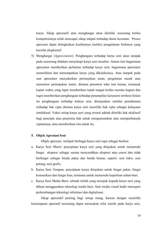 MODUL V SENI BUDAYA KB1: PEMBELAJARAN APRESIASI SENI RUPA | PDF