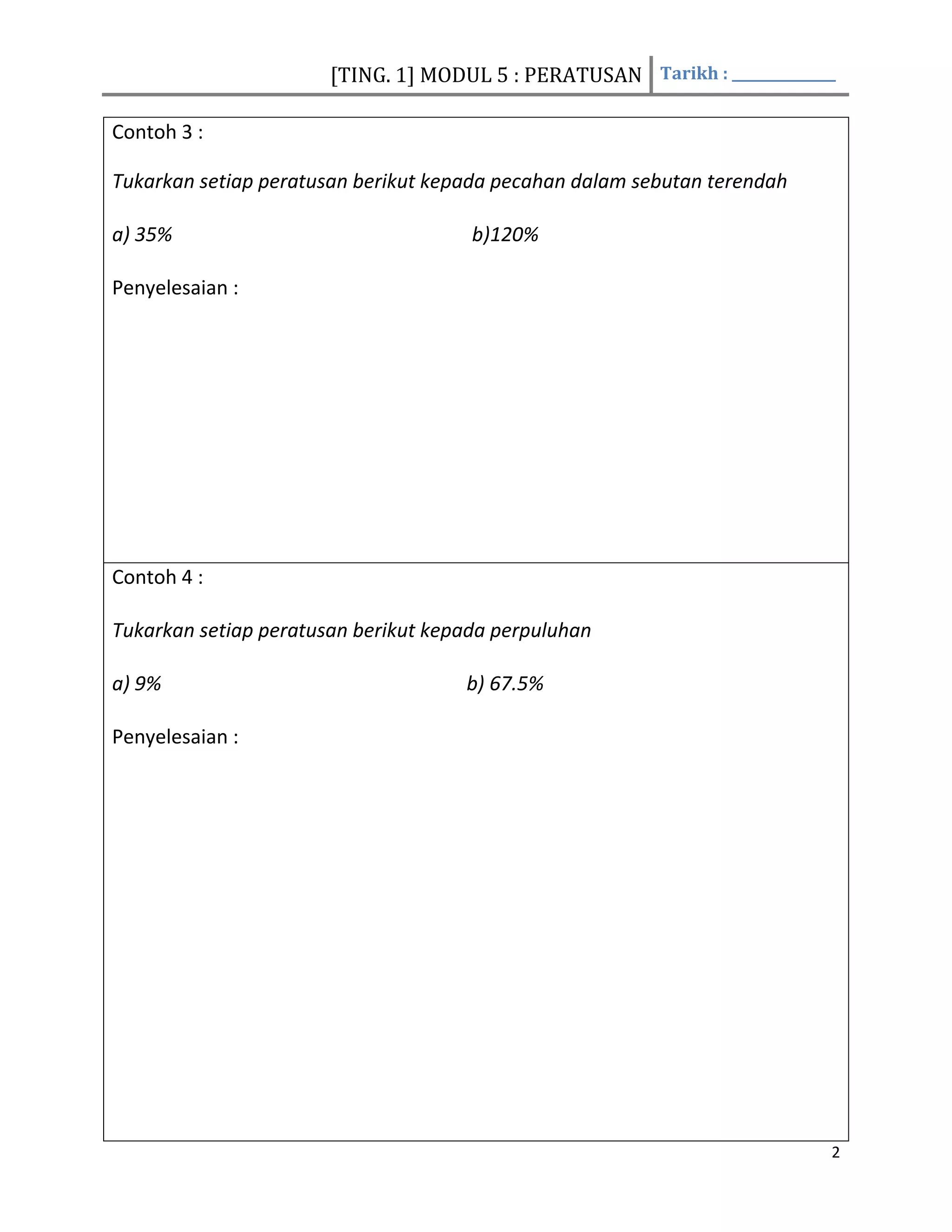 Modul 5 peratusan | PDF