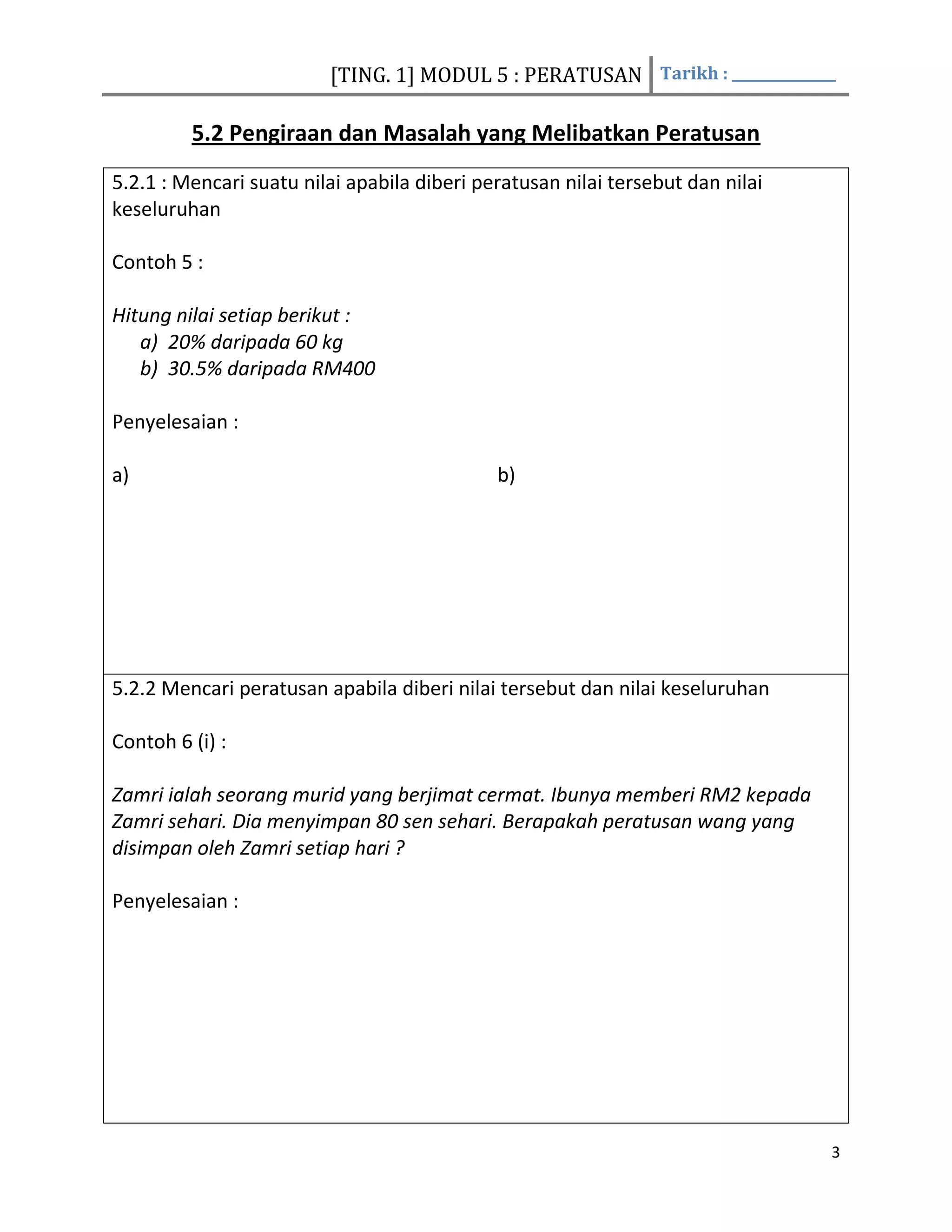 Modul 5 peratusan | PDF