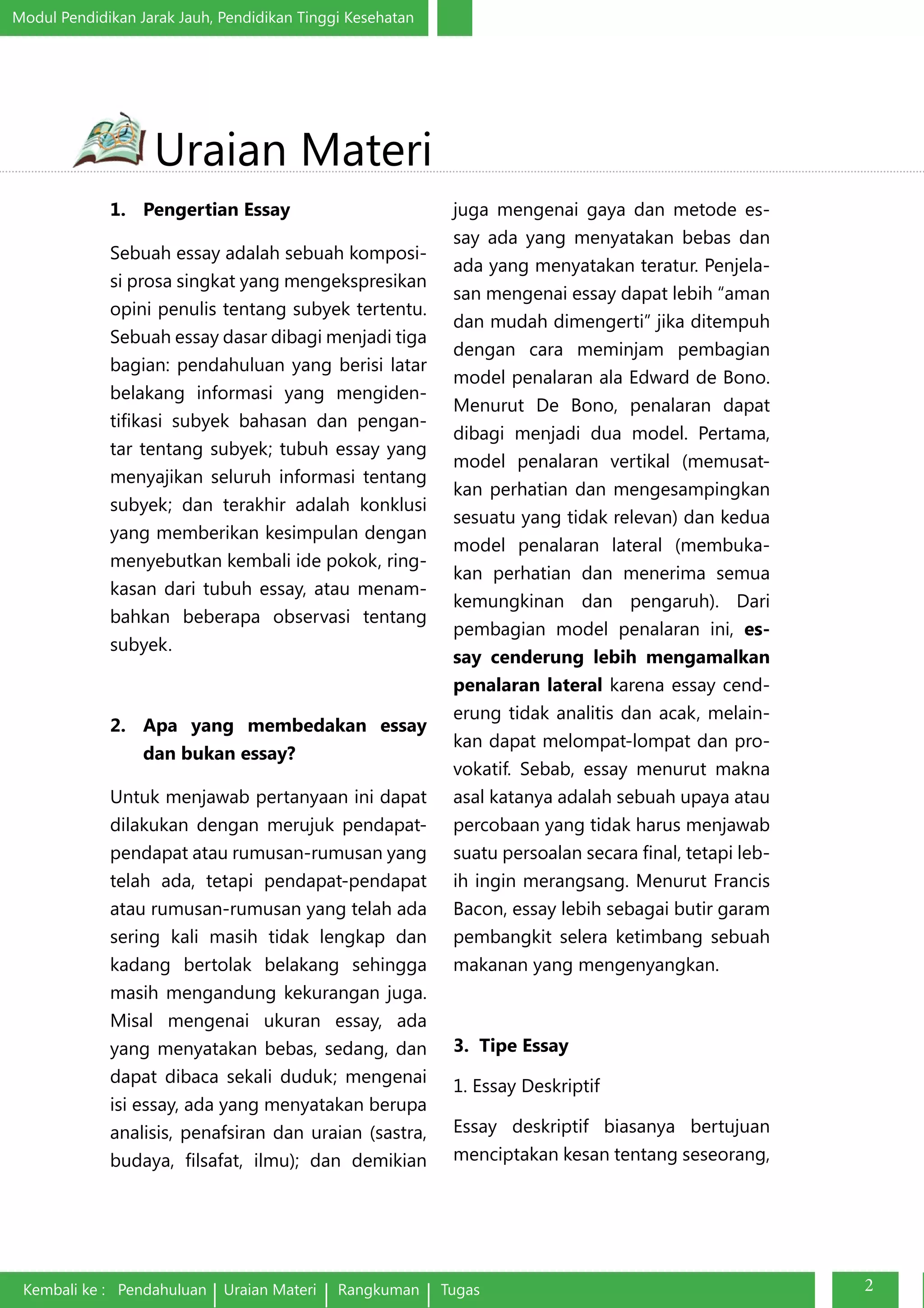 Pedoman penulisan essay | PDF