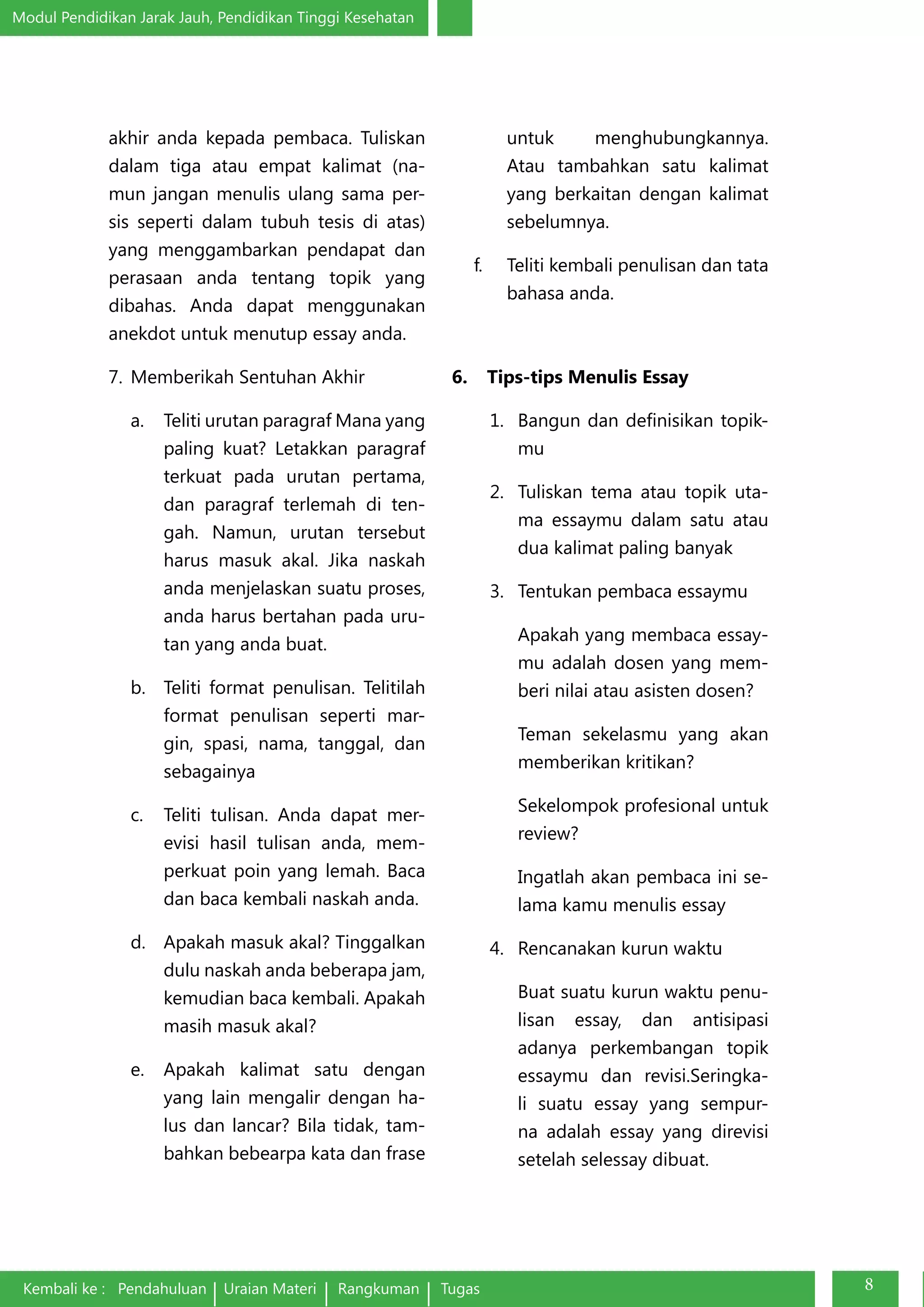 Pedoman penulisan essay | PDF
