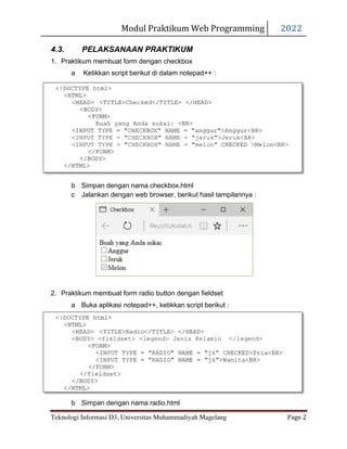 Web Programming Form | PDF