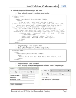 Web Programming Form | PDF