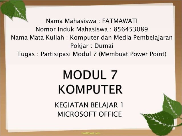 Materi Pembelajaran Tentang Kegiatan Belajar Microsoft Office | PPTX Materi Pembelajaran Tentang Kegiatan Belajar Microsoft Office | PPTX