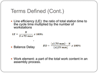 assembly line balancing | PPTX