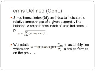 assembly line balancing | PPTX