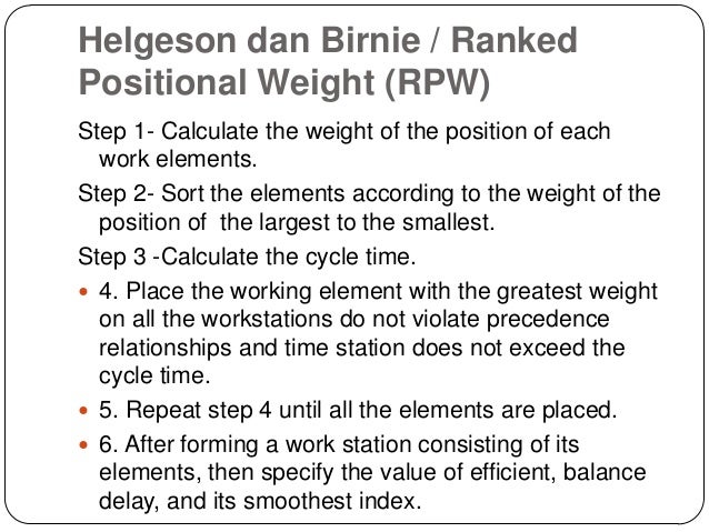assembly line balancing