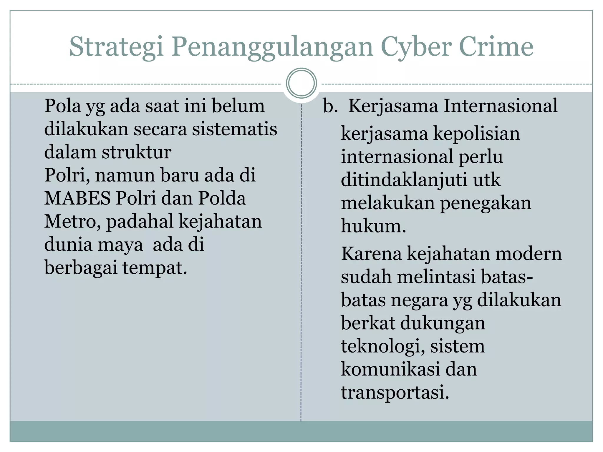 Modul 7 penanggulangan cyber crime | PPTX